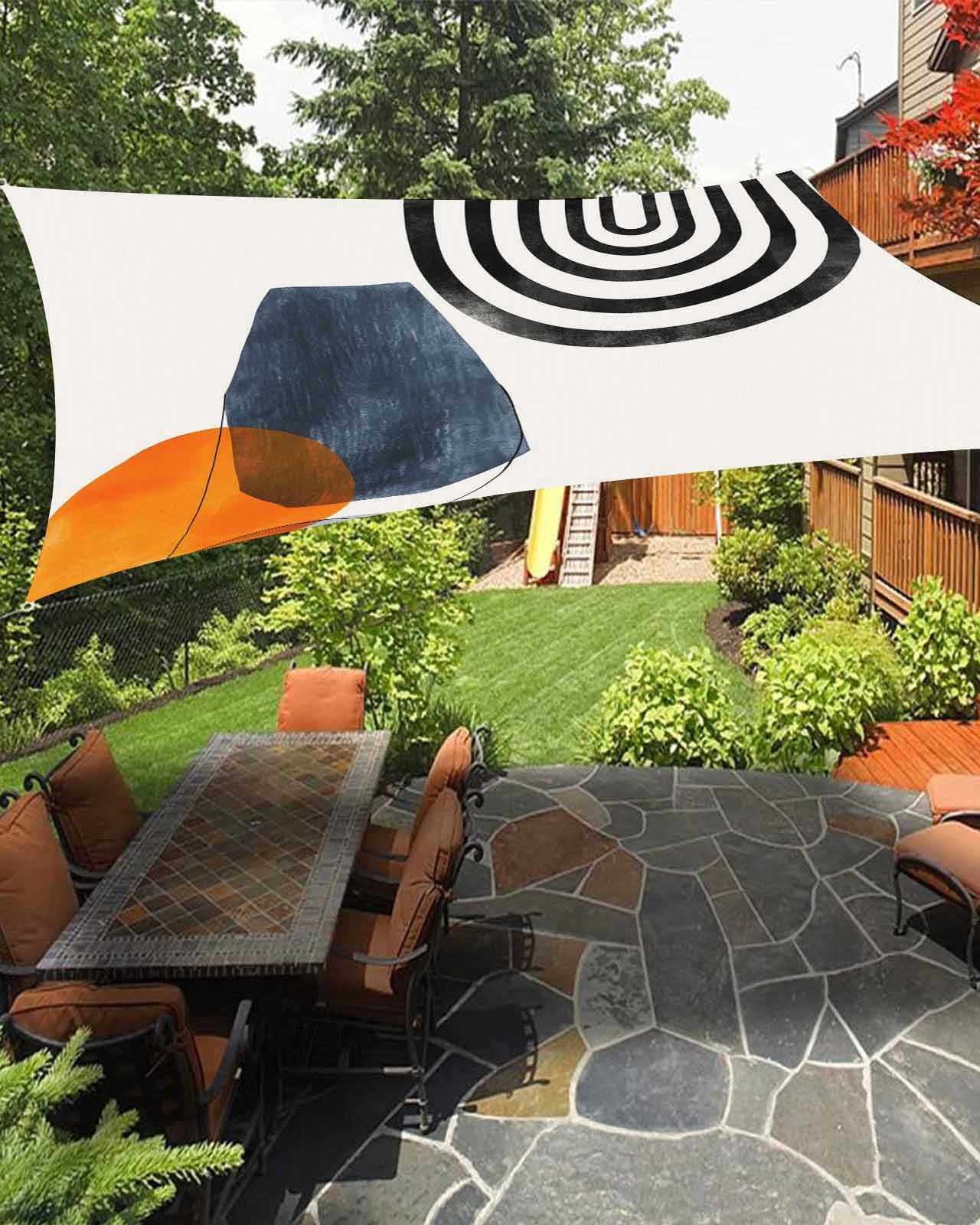 Bohemian Abstract Sun Shade Sail 12'X16' Geometric Line Circle Leaves ...