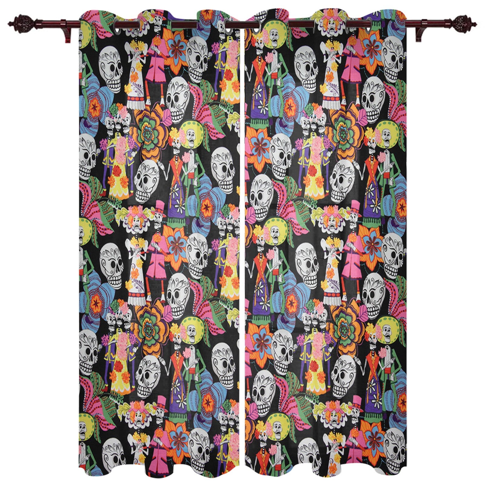 Bohemian Abstract Wind Leaf Plants Modern Window Curtains for Living ...