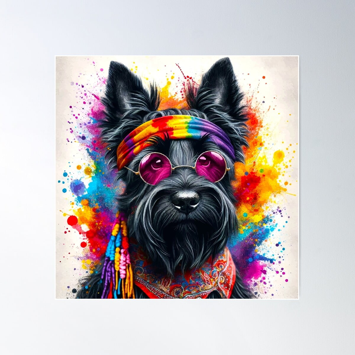 Bohemian Amalgamation Of A Dog #11 Poster Wall Art, Modern Wall Decor ...