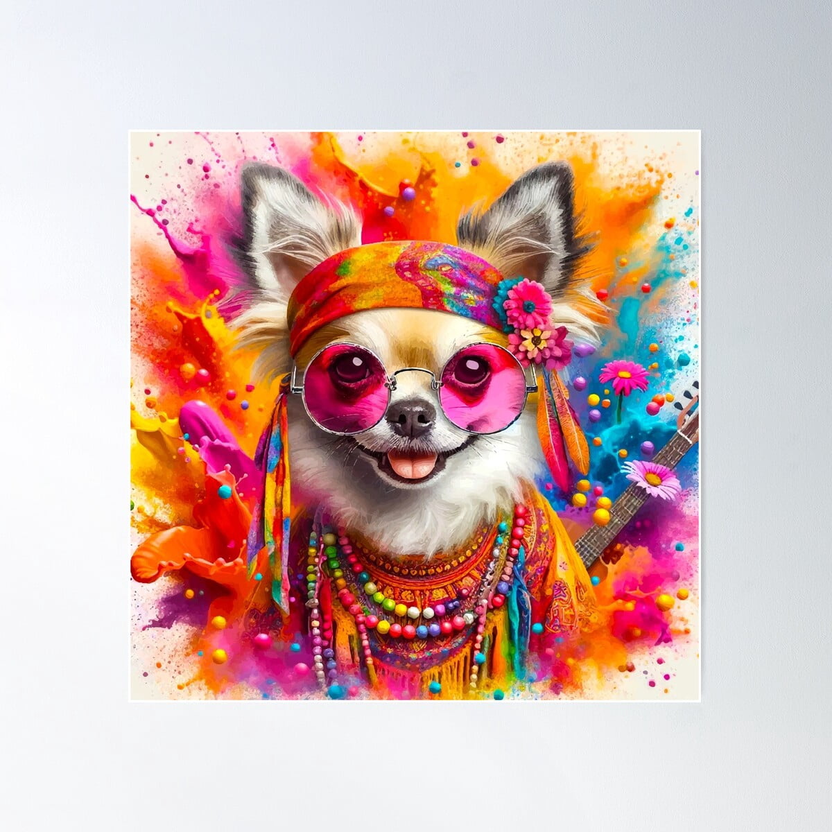Bohemian Amalgamation Of A Dog #14 Poster Wall Art, Modern Wall Decor ...
