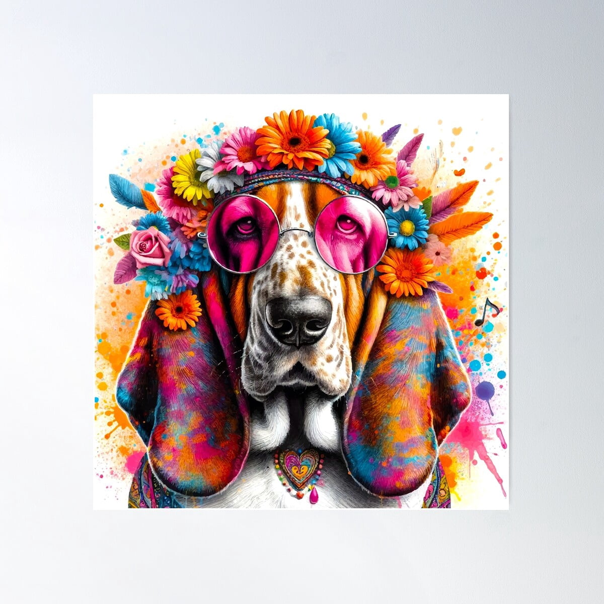 Bohemian Amalgamation Of A Dog #21 Poster Wall Art, Modern Wall Decor ...