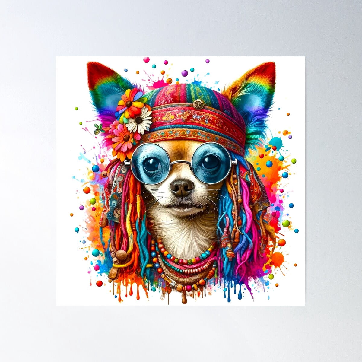 Bohemian Amalgamation Of A Dog #25 Poster Wall Art, Modern Wall Decor ...