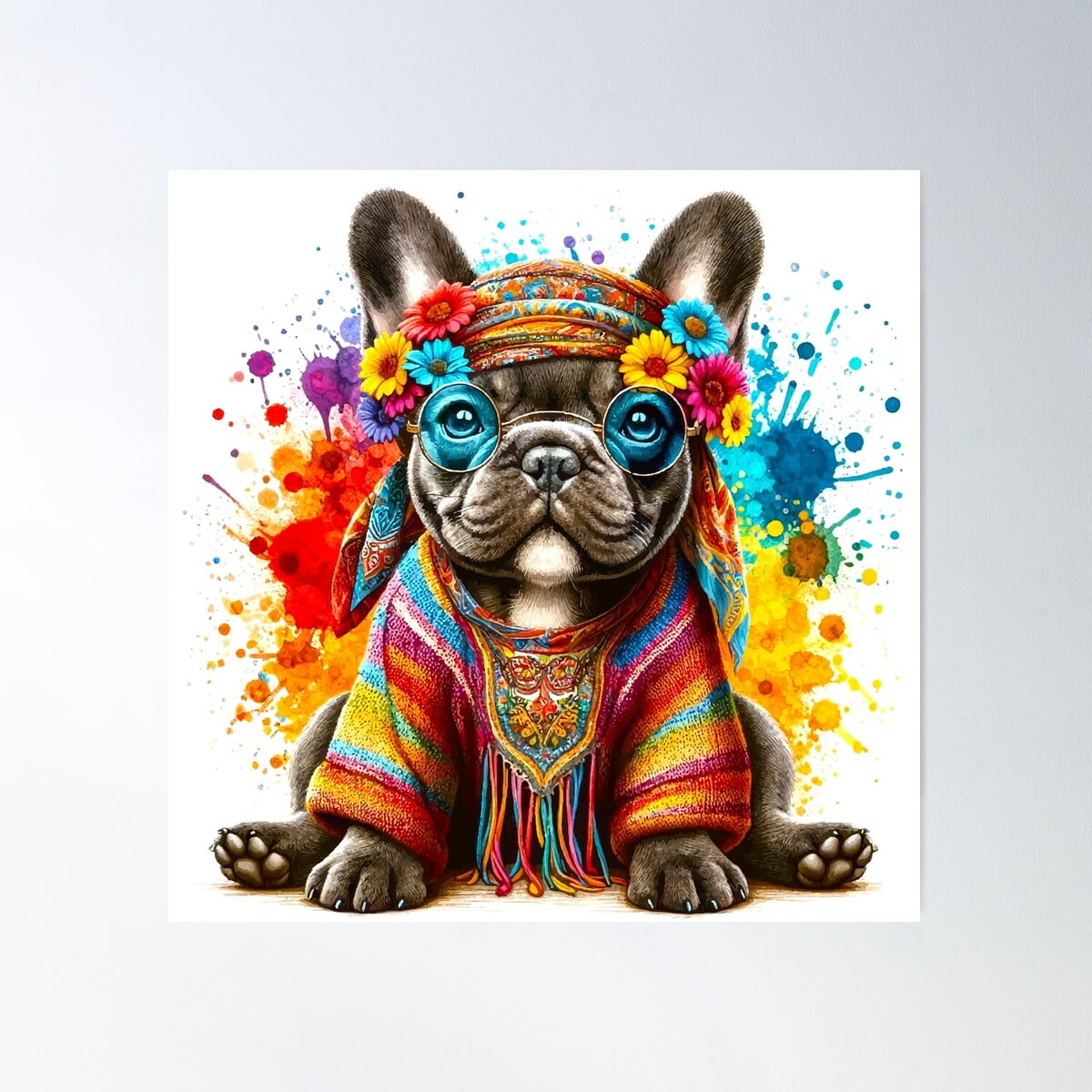 Bohemian Amalgamation Of A Dog #27 Poster Wall Art, Modern Wall Decor ...