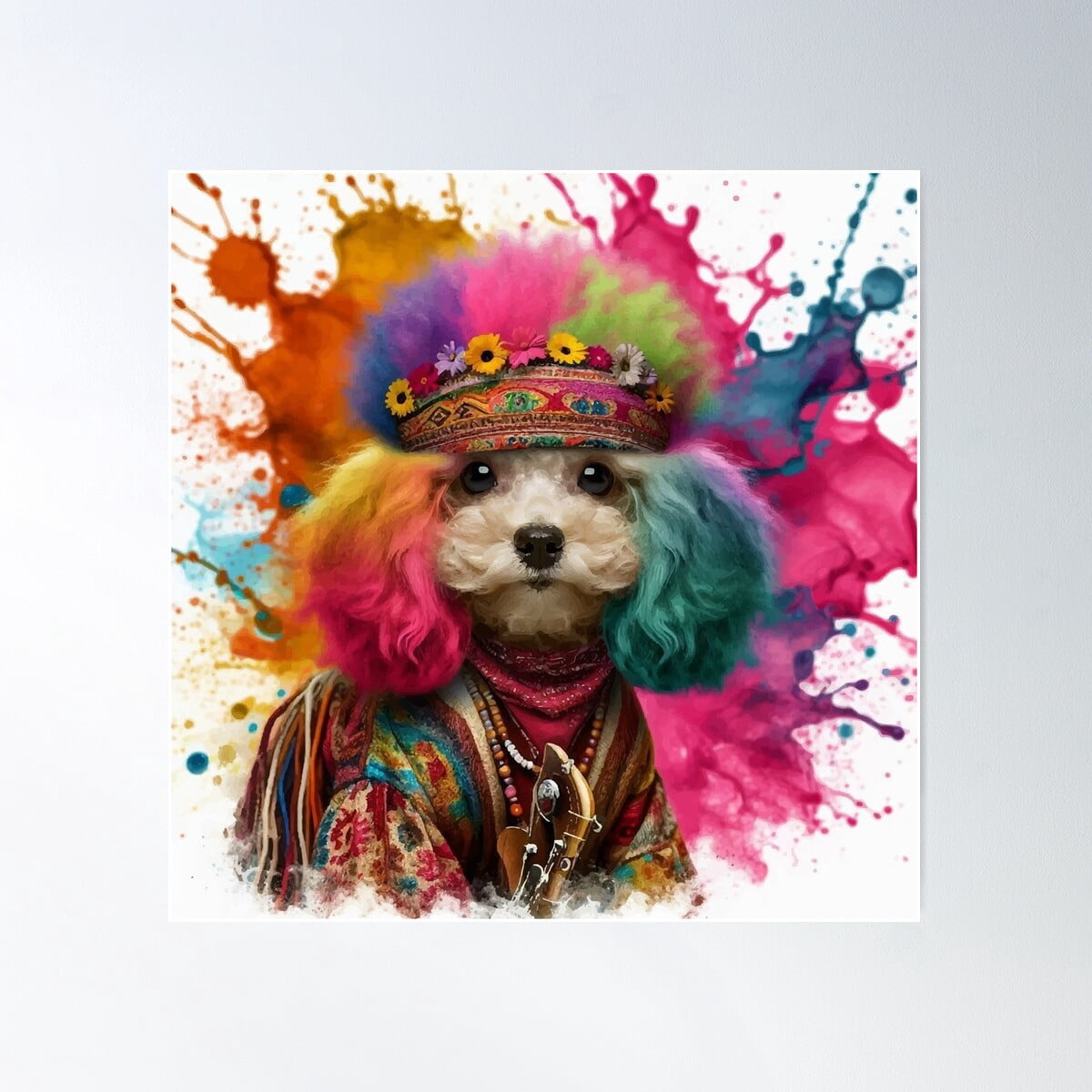 Bohemian Amalgamation Of A Dog #60 Poster Wall Art, Modern Wall Decor ...