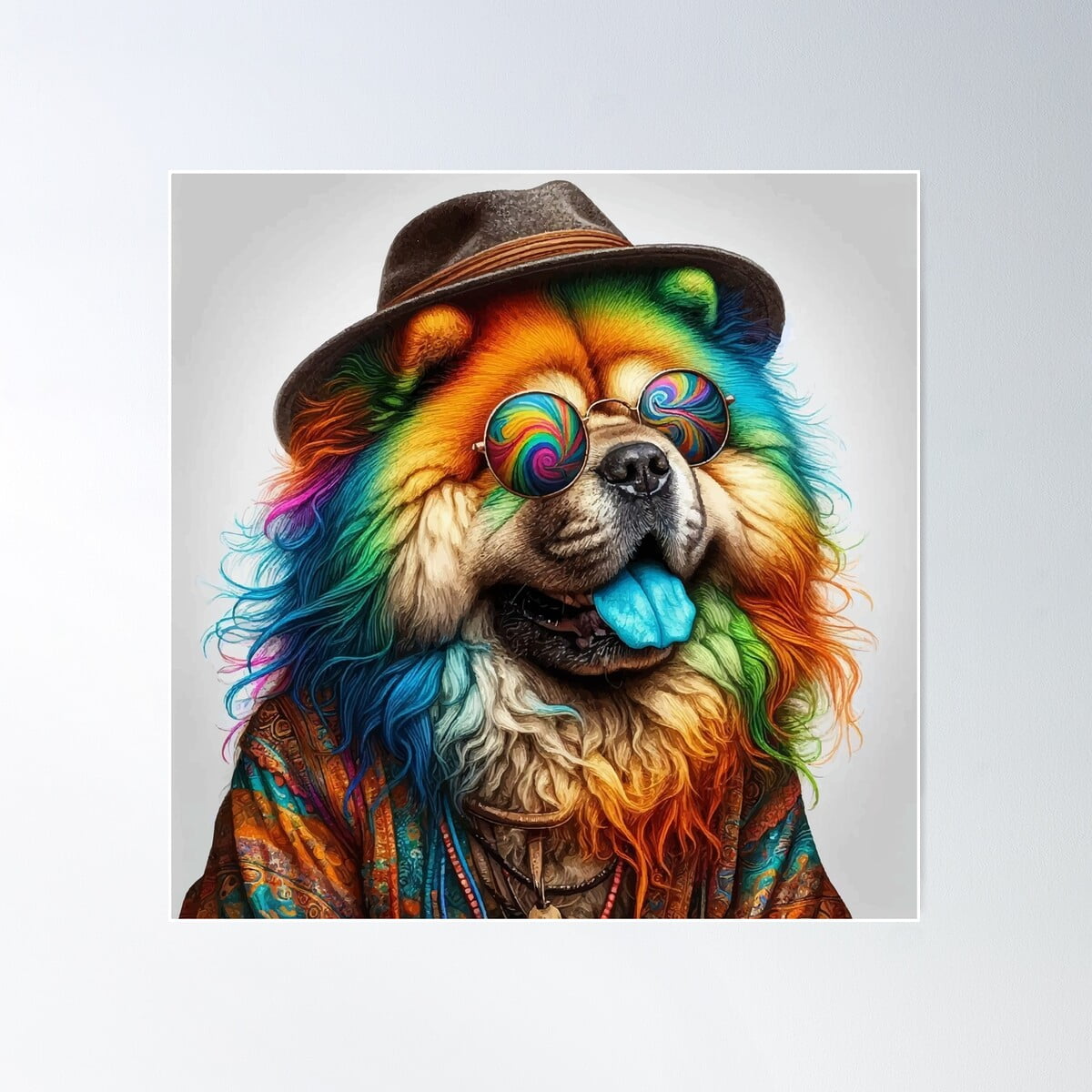 Bohemian Amalgamation Of A Dog #7 Poster Wall Art, Modern Wall Decor ...