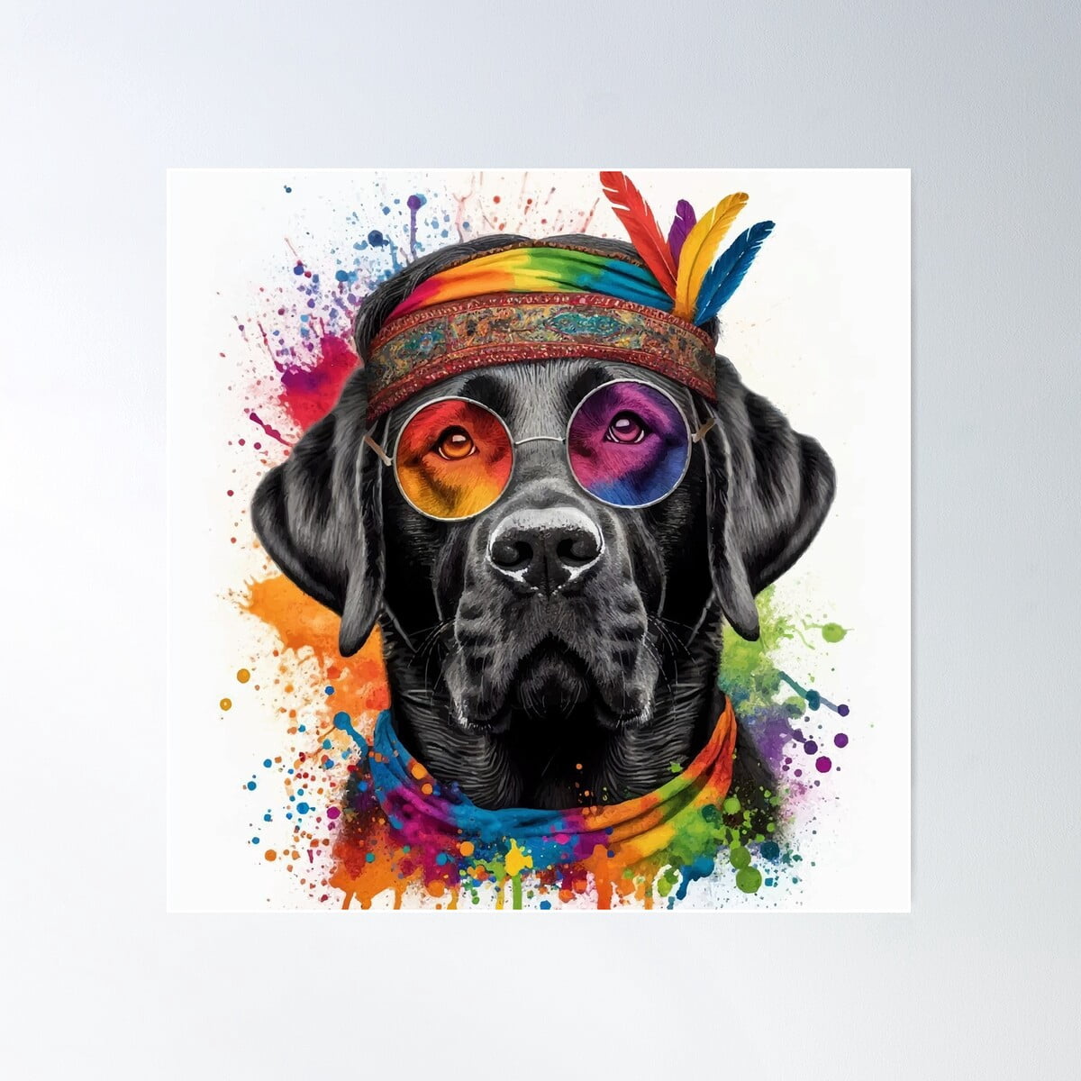 Bohemian Amalgamation Of A Dog #8 Poster Wall Art, Modern Wall Decor ...