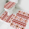 Bohemian Animals Bathroom Rugs Set Abstract Red Geometric Vintage ...