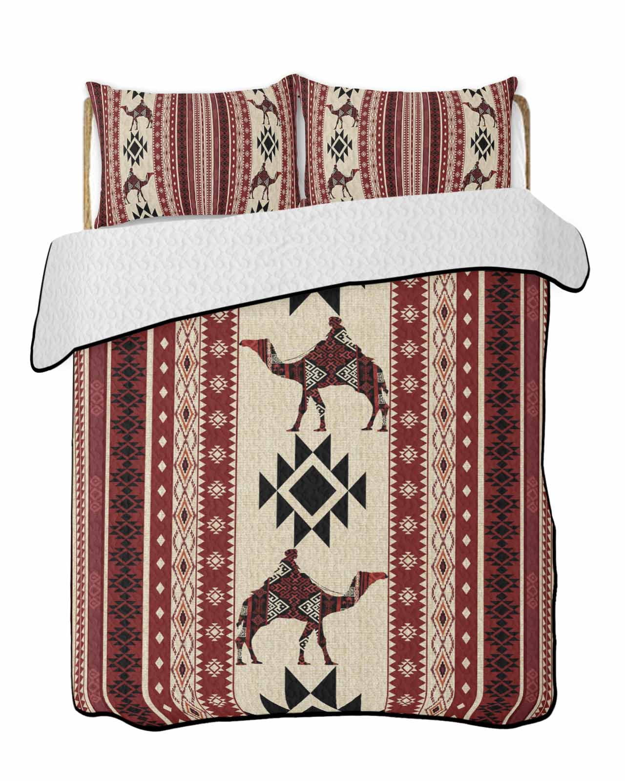 Bohemian Animals Quilts Bedding Set Full Size Abstract Geometric ...