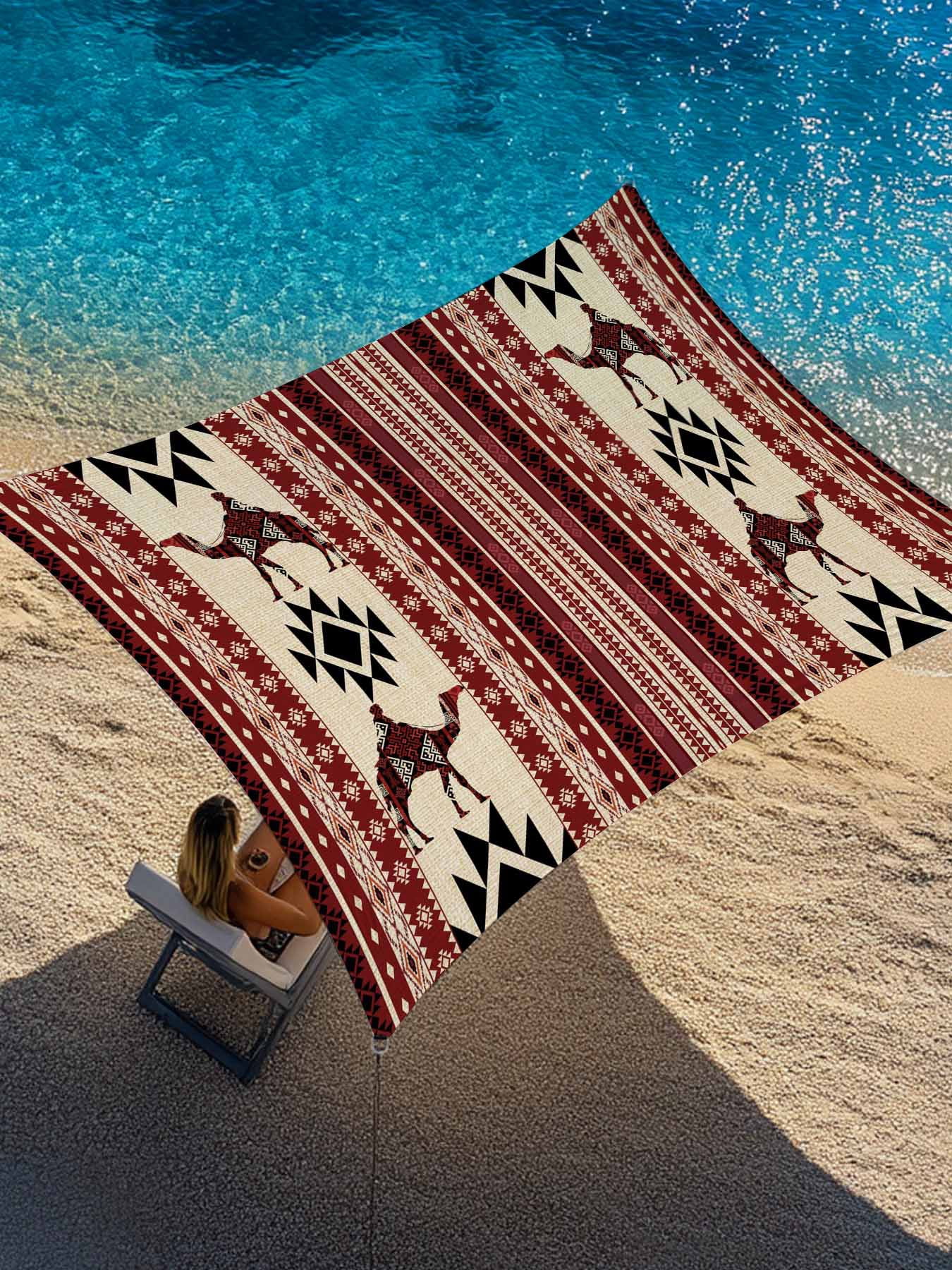 Bohemian Animals Sun Shade Sail 12' x 16', Abstract Geometric Vintage ...