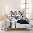 Bohemian Arch Abstract Geometric 3 Pieces Quilt Set,1 Quilt with 2 ...