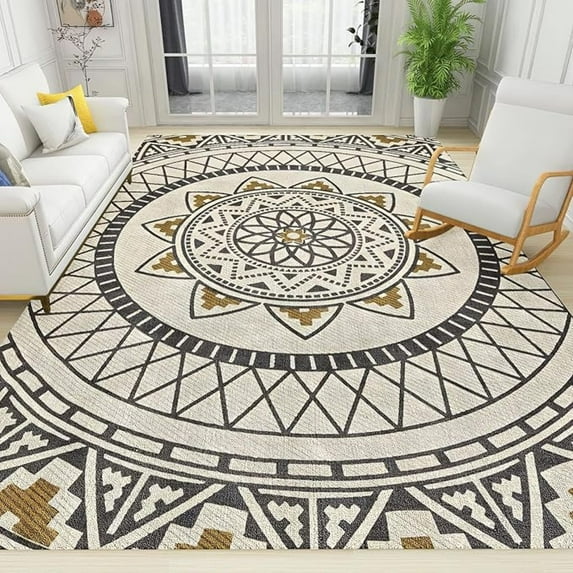 Bohemian Area Rug, Retro Pattern Non Slip Easy Care Decorative Rugs ...