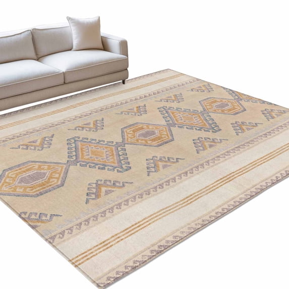 Bohemian Area Rugs 5x8ft Traditional Ethic Pattern Colorful Stripes ...