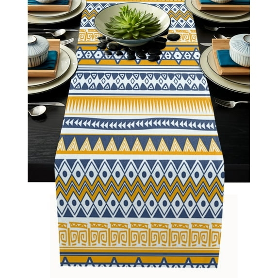 Bohemian Art Geometric Graphics Table Runner Wedding Table r Party ...