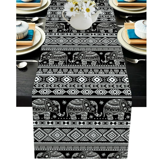 Bohemian Art Geometric Graphics Table Runner Wedding Table r Party ...