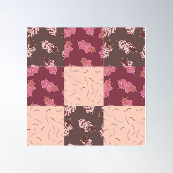 Bohemian Art Patchwork Poster Wall Art, Modern Wall Decor For Living ...