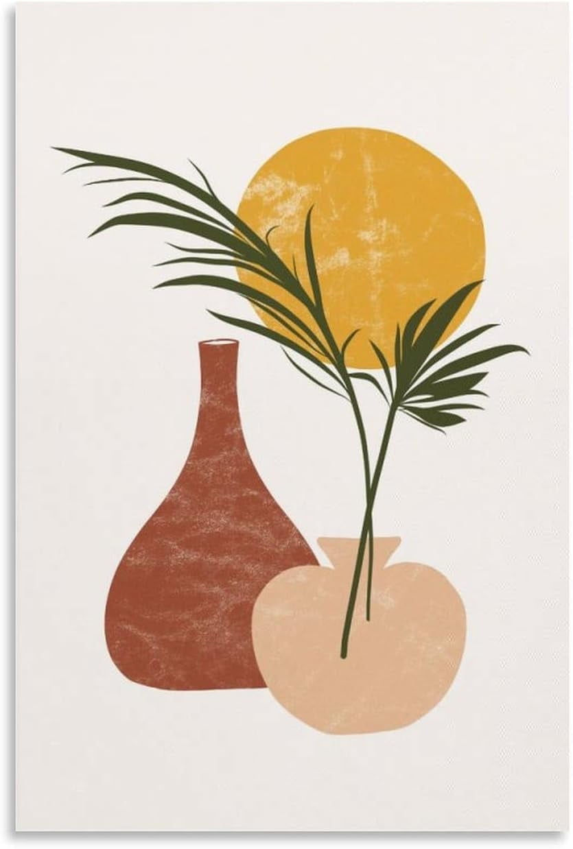 Bohemian Art Wall,Minimalist Abstract Wall Art,Mid-Century Art Print,Home Background Decor D122 ...