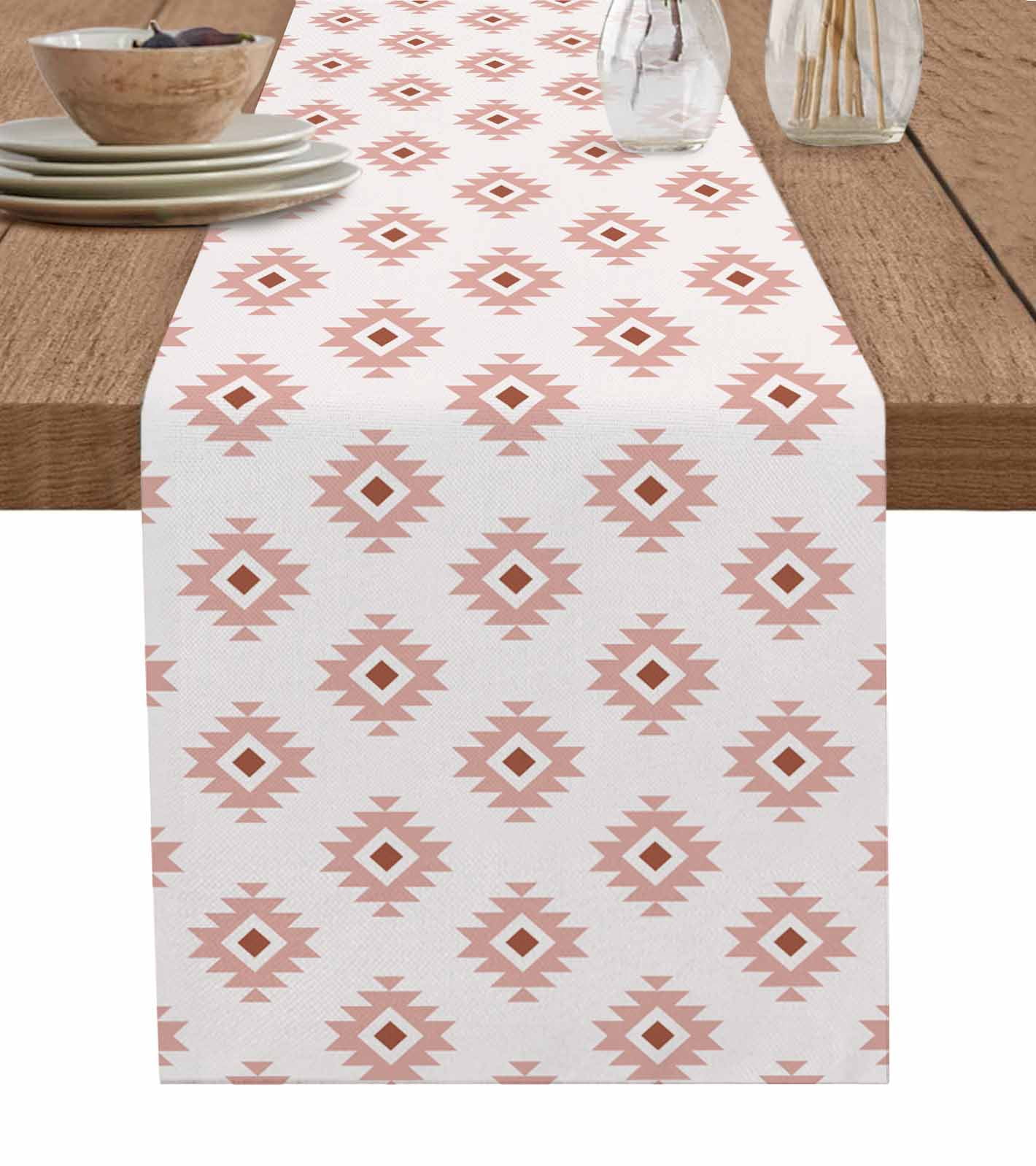Bohemian Aztec Moroccan Rural Farmhouse Brown Table Runner Country ...