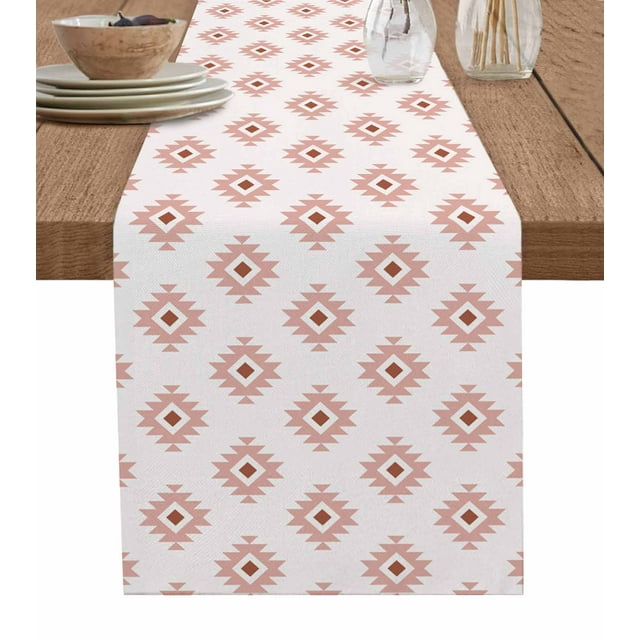 Bohemian Aztec Moroccan Rural Farmhouse Brown Table Runner ration Home ...
