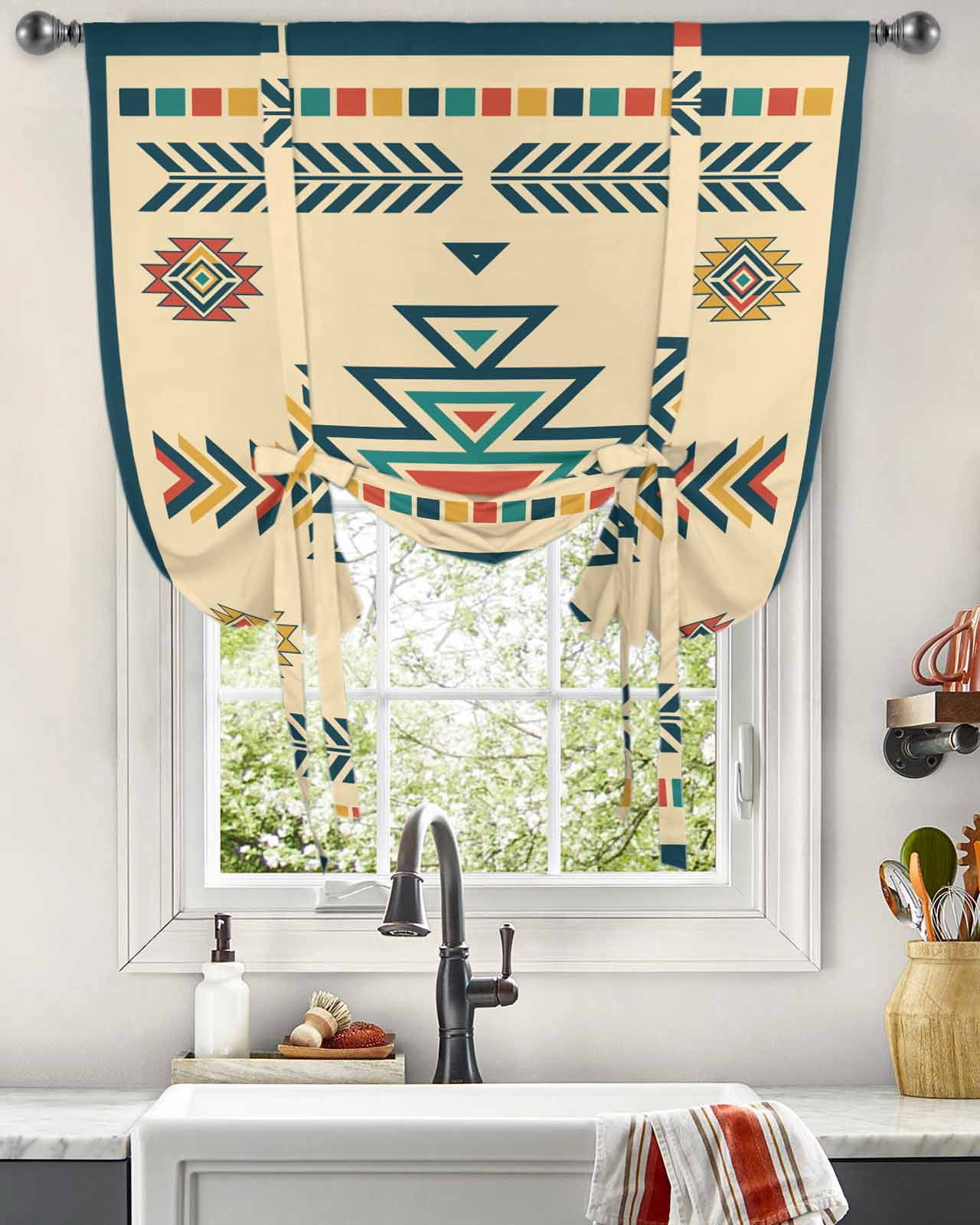 Bohemian Aztec Moroccan Rural Farmhouse Window Curtain for Living Room ...