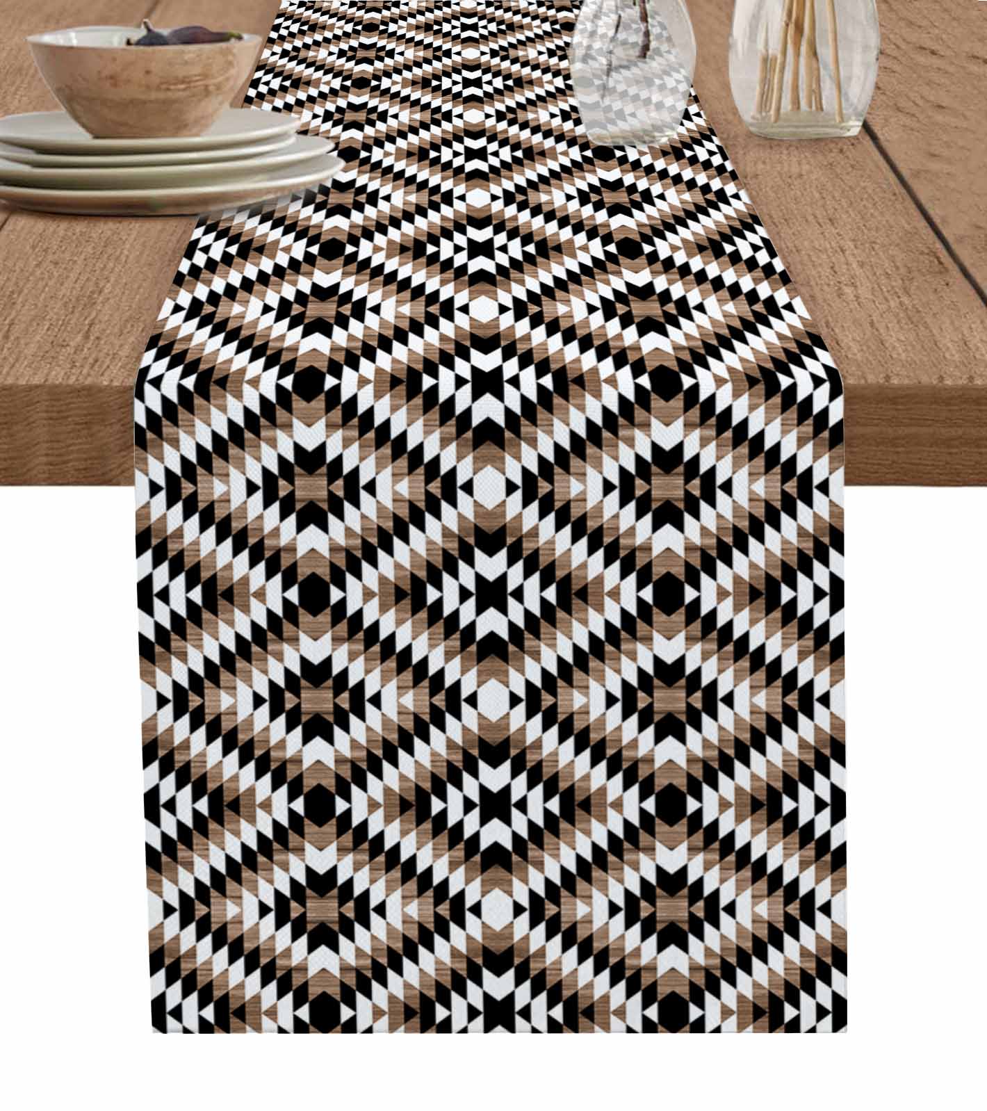 Bohemian Aztec Moroccan Rural Farmhouse Wood Grain Table Runner Wedding ...