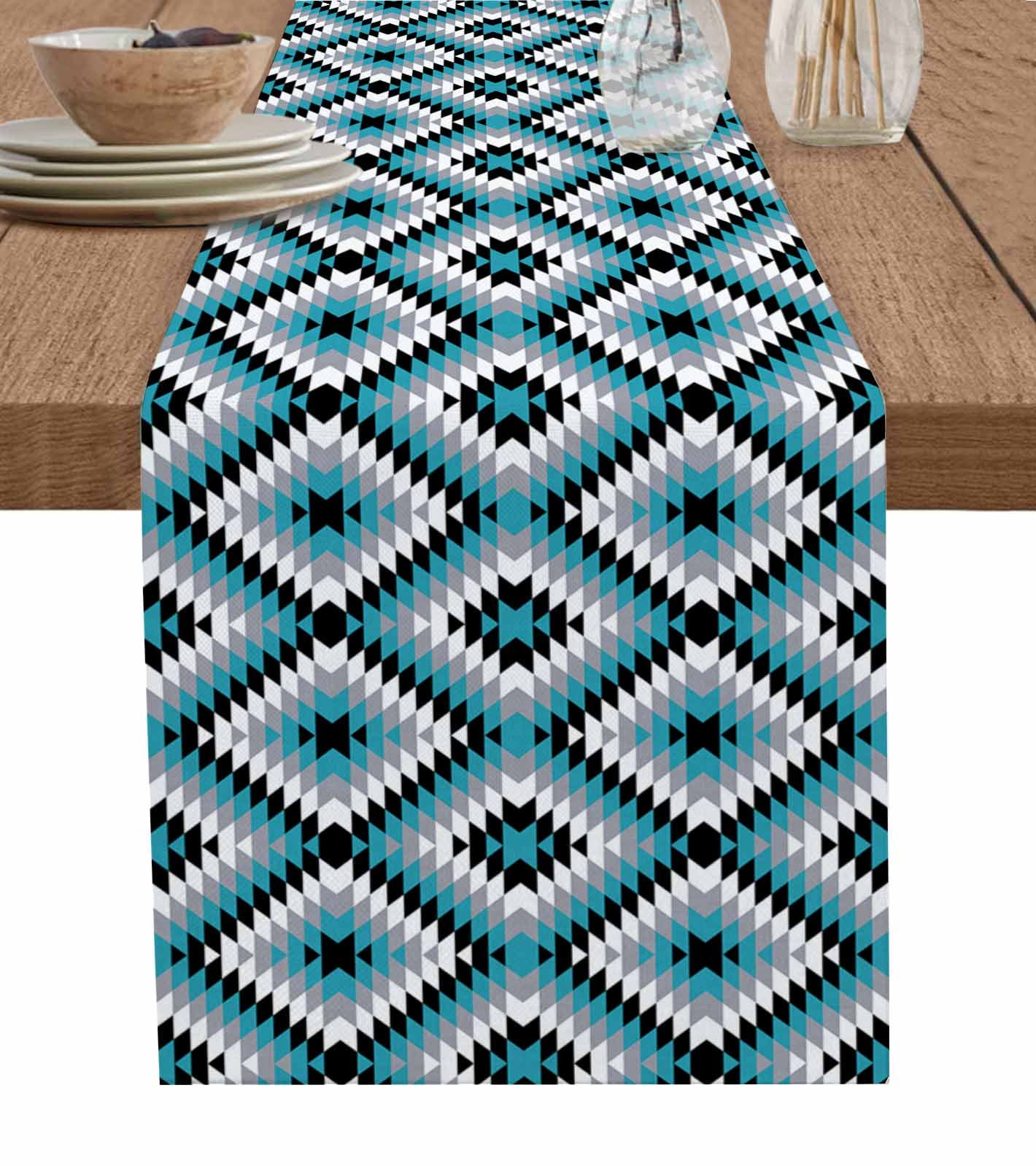 Bohemian Aztec Moroccan Water Green Table Runner ration Home r Dinner ...