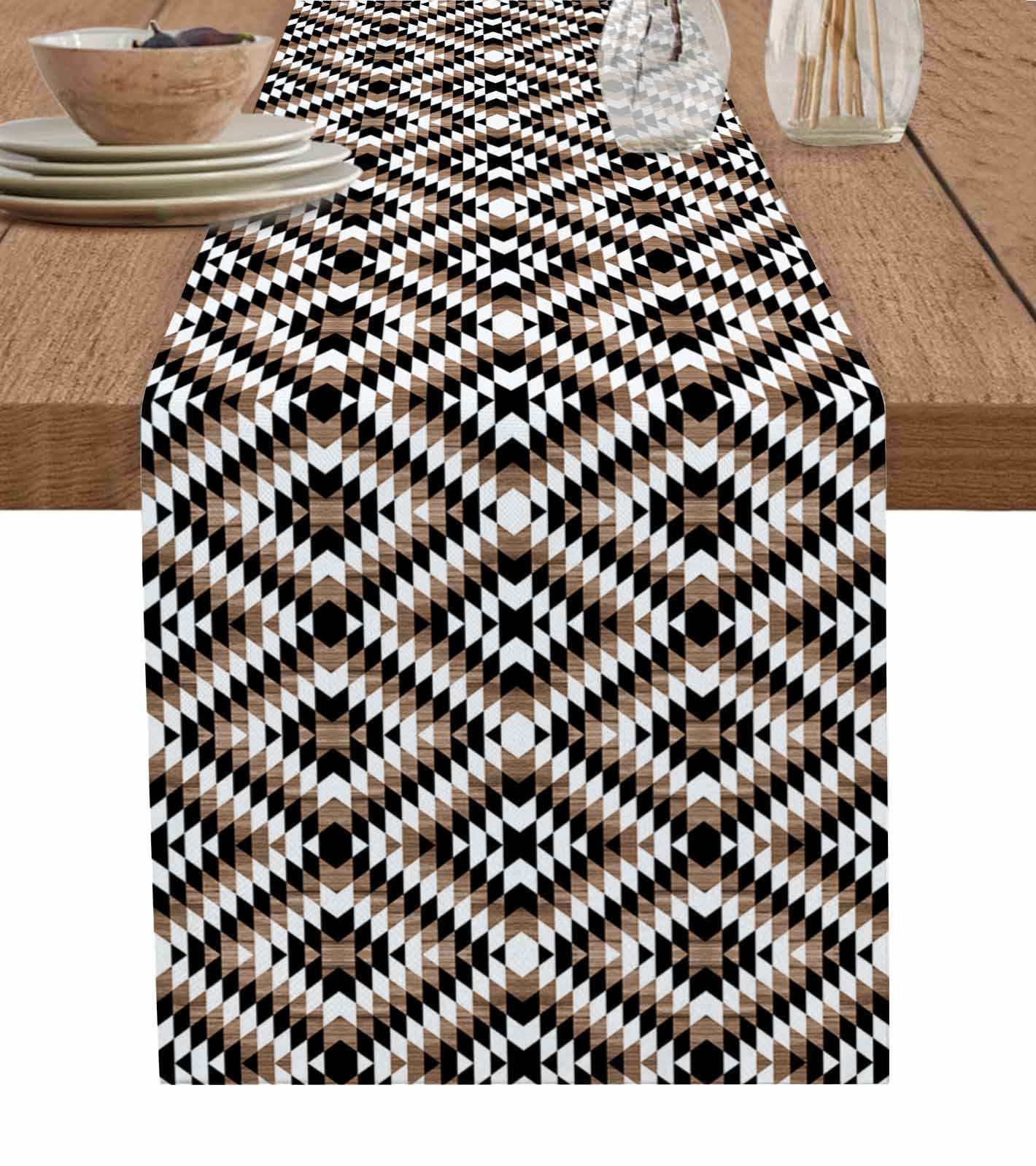 Bohemian Aztec Wood Grain Texture Table Runners Dresser Scarf Table r ...