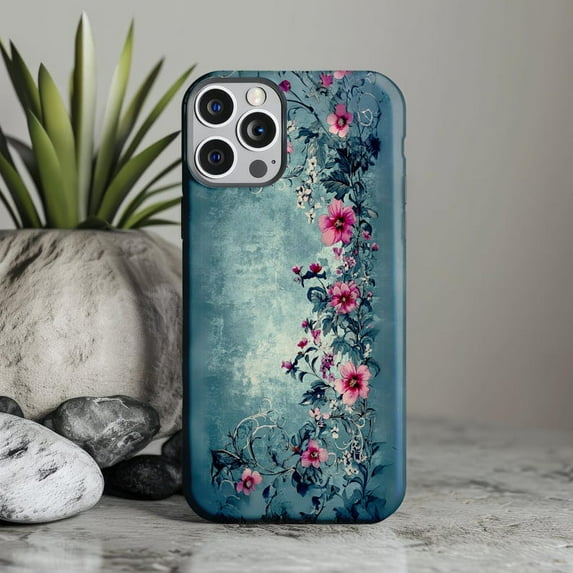 Bohemian Baroque Floral Art Tough Phone Case for iPhone 11,12,13,14,15 ...