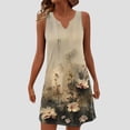 Bohemian Beach Dress Sleeveless Floral Print Casual Summer Outfit for ...