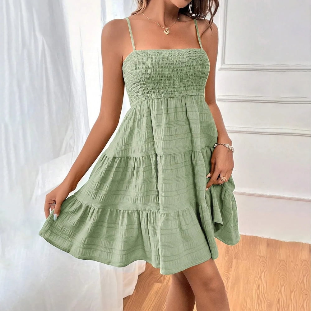 Bohemian Beach Sundress Women Sexy Sleeveless Backless Big Swing Mini ...