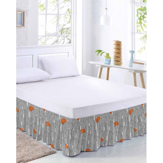 Bohemian Bed Skirt California King Size 16 Inch Drop, Modern Abstract ...