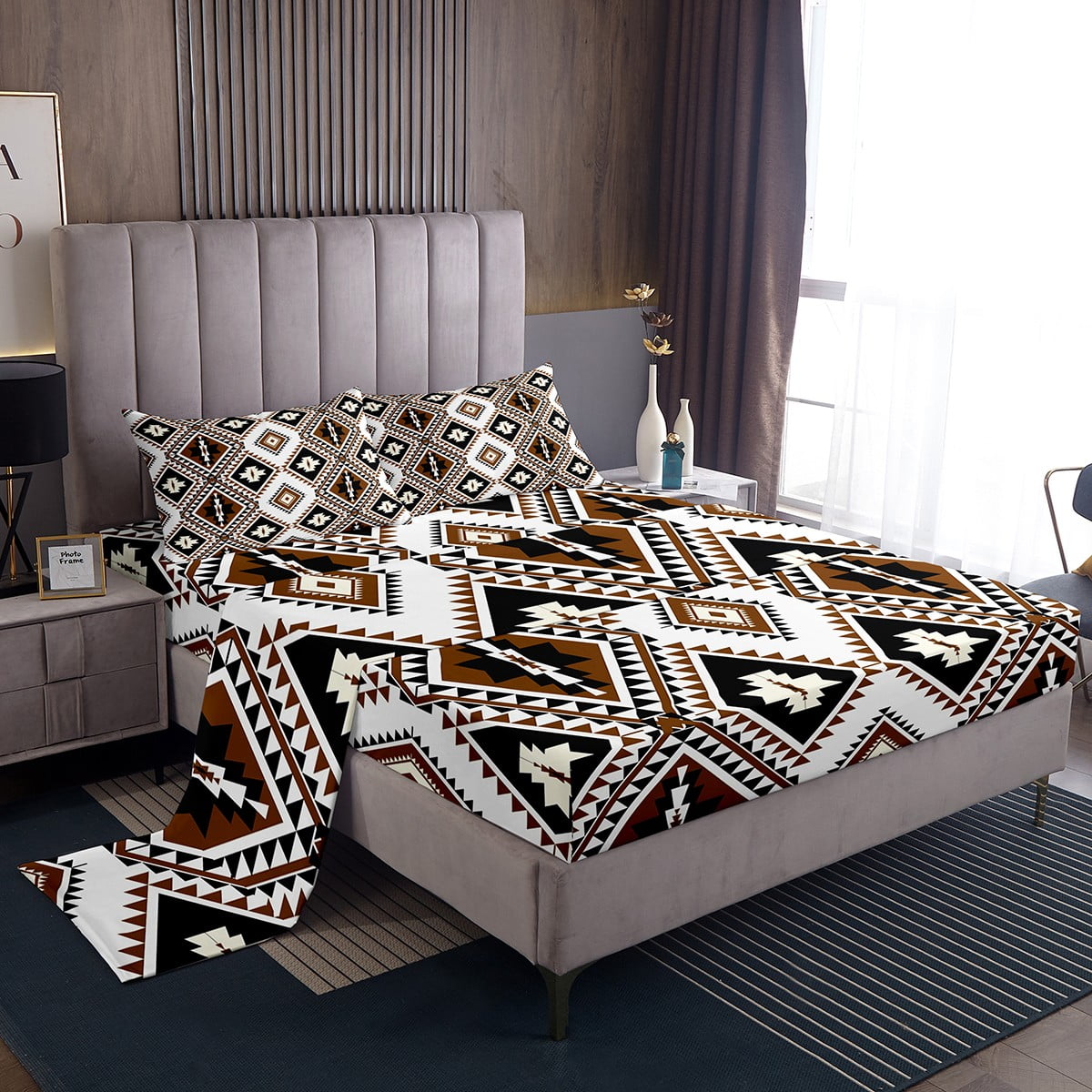 Bohemian Bedding Set Queen Western Boho Aztec Bed Sheets Southwestern ...