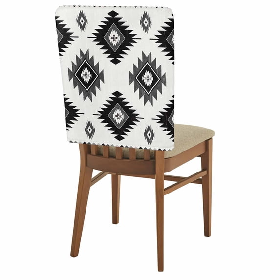 Bohemian Black Chair Back Covers Set of 2, Gray Aztec Ethnic Style ...