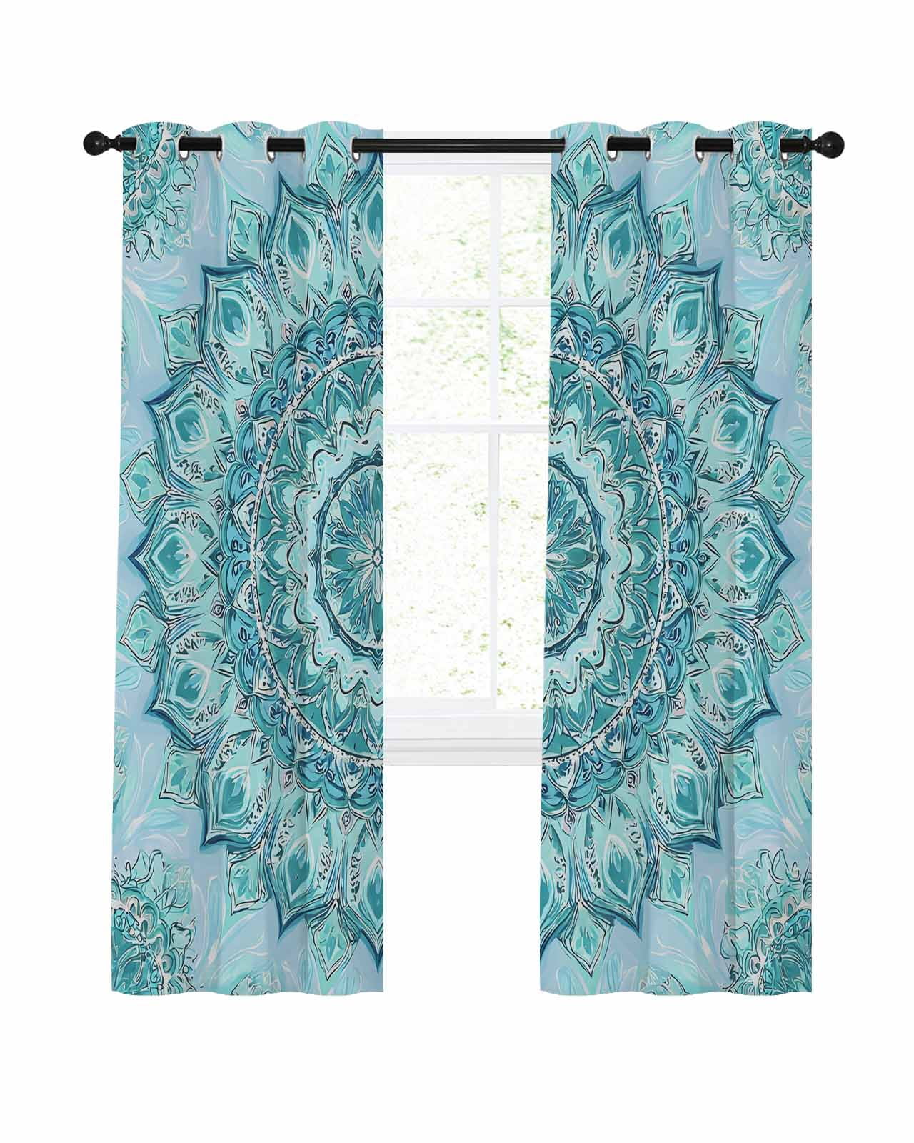Bohemian Blooming Flower Blackout Curtains for Bedroom Living Room ...