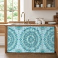 Bohemian Blooming Flower Cabinet Curtains for Kitchen 28"W x 51"L, Teal ...