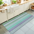 Bohemian Blue Green Geometric Rectangle Rug 2'x6' Abstract Stripe ...