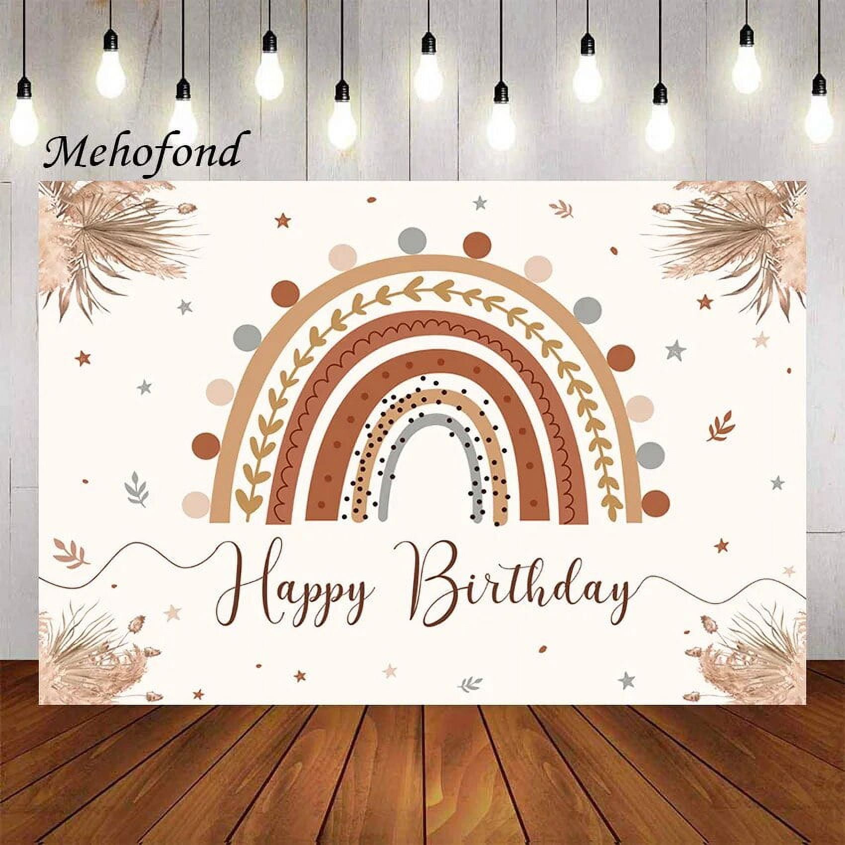 Bohemian Boho Pampas Grass Baby Girls Birthday Party rations Backdrop ...