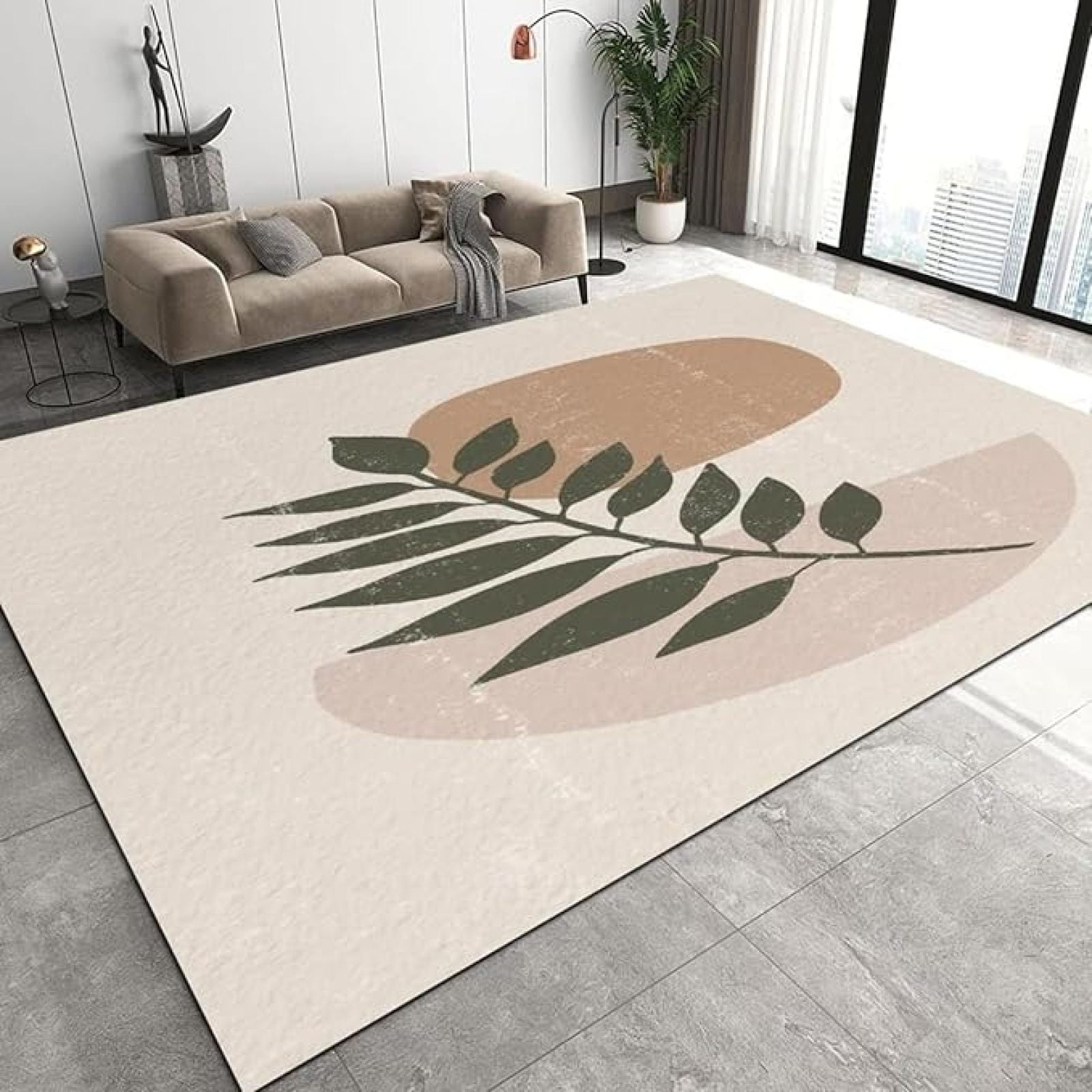 Bohemian Botanical Print Area Rug, European Medieval Art Style Indoor ...