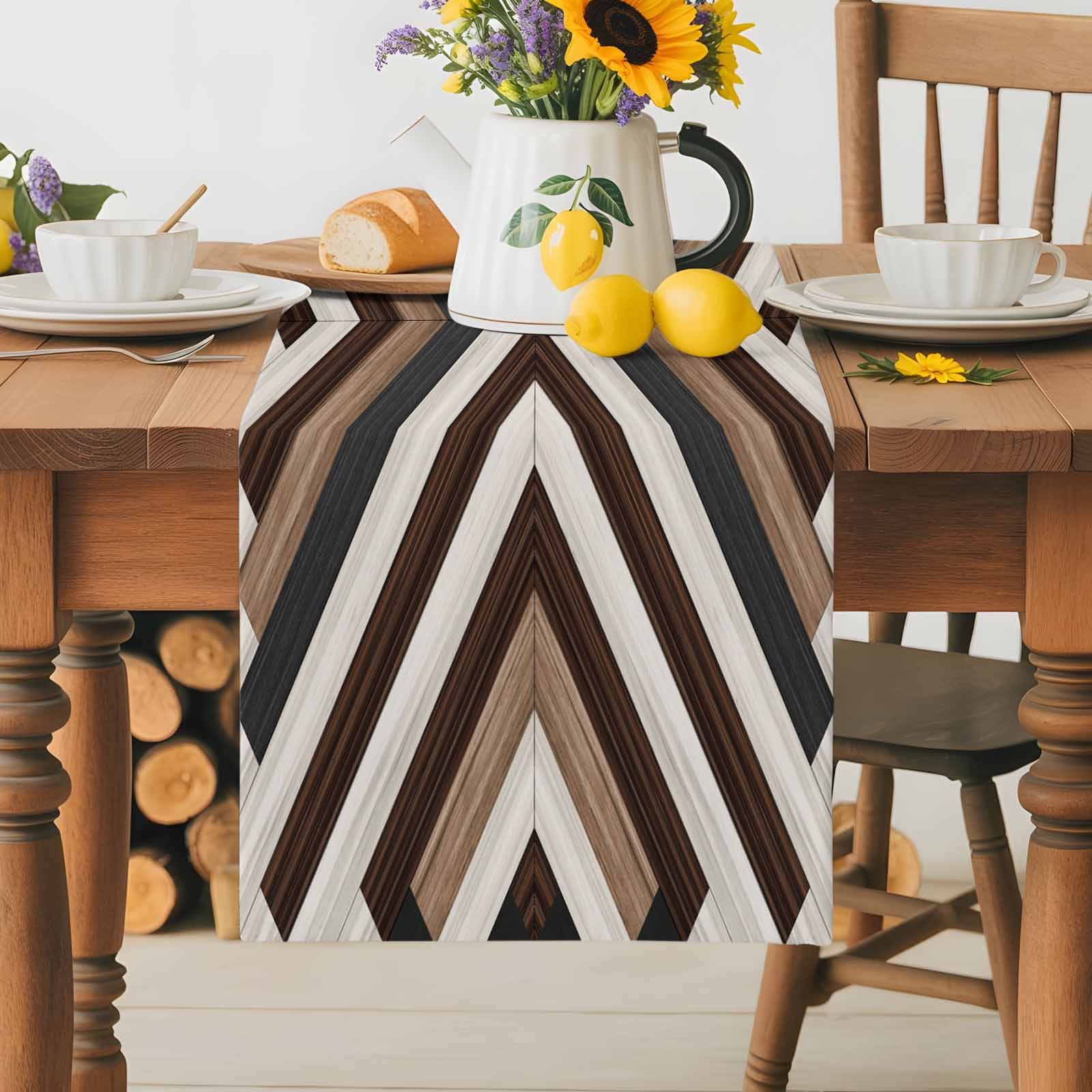 Bohemian Brown Beige Aztec Texture Table Runners 13x36 Inches Long ...