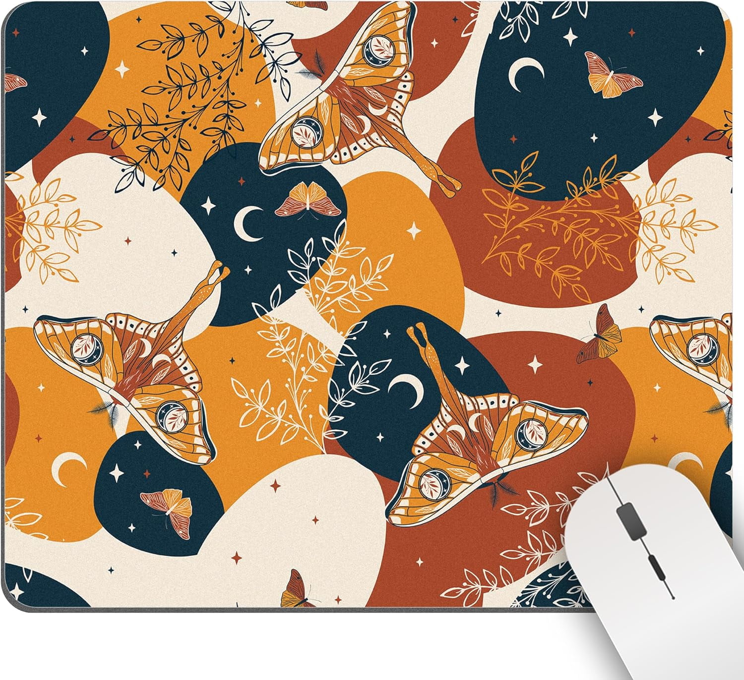 Bohemian Butterfly Mouse Pad Small, Modern Art Moon Mousepads Square ...