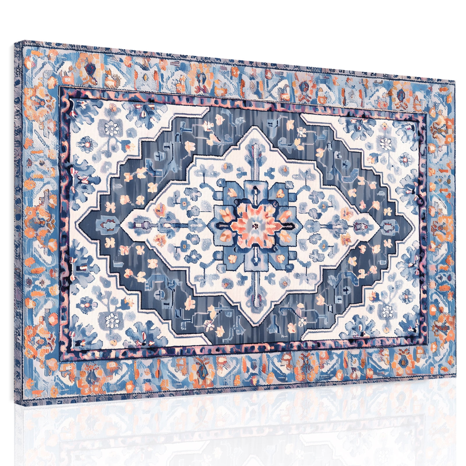 Bohemian Canvas Print Wall Art, Vintage Tribal Boho Floral Monaco ...