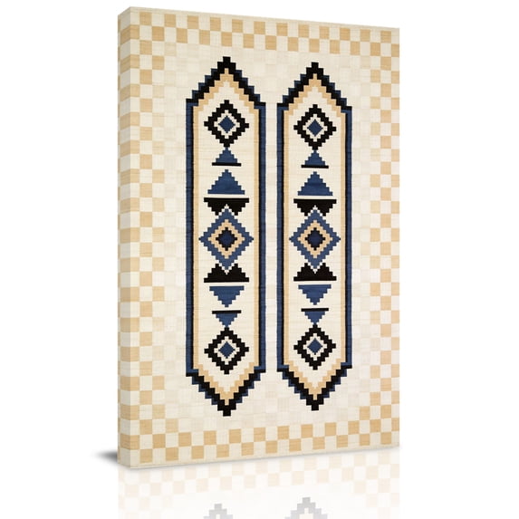 Bohemian Canvas Wall Art for Living Room, Retro Rhombus Tribal Style ...