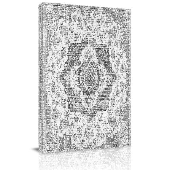 Bohemian Canvas Wall Art for Living Room, Vintage Distressed Grey ...