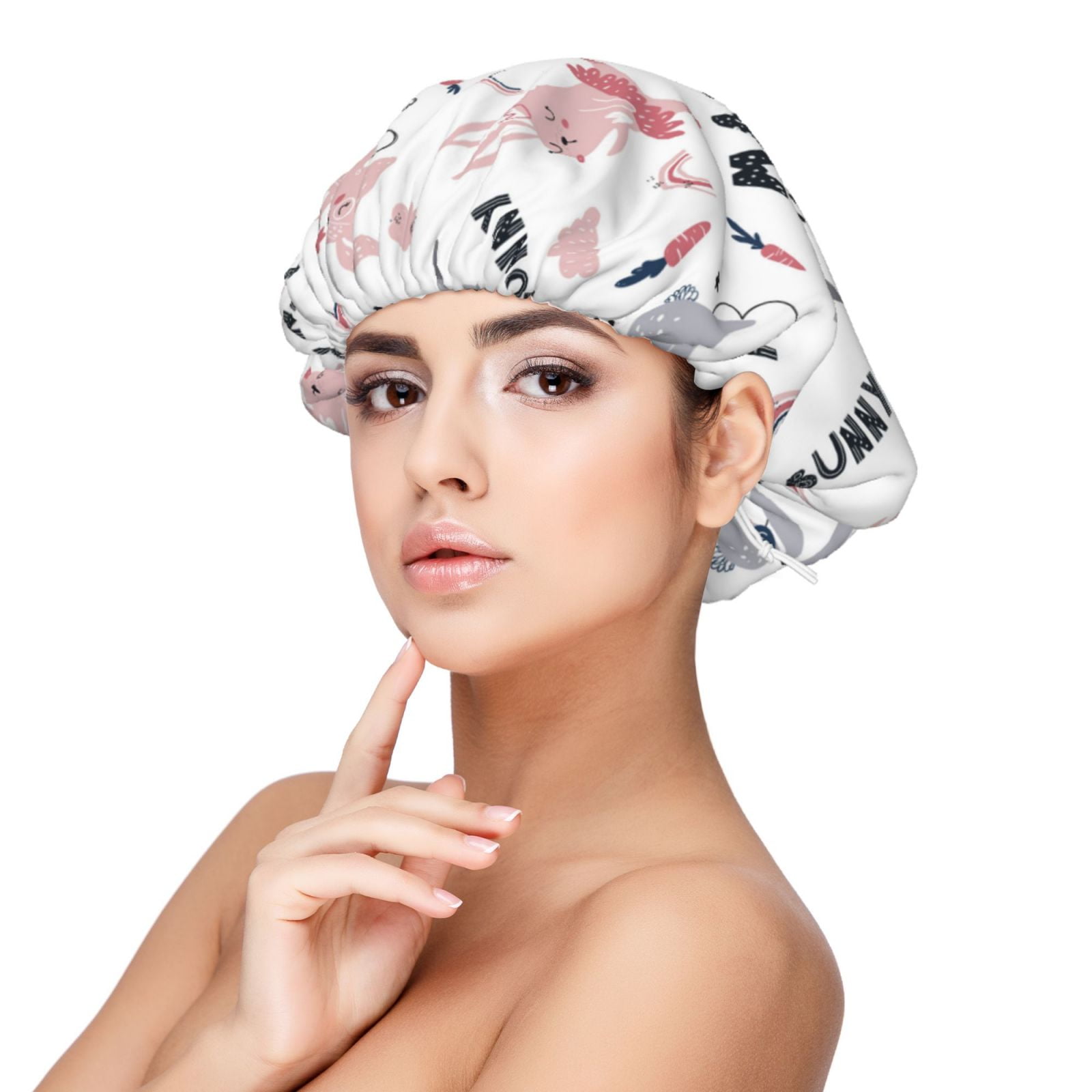 Bohemian Cartoon Cute Rabbit Silk Bonnet for Sleeping Women/Men ...