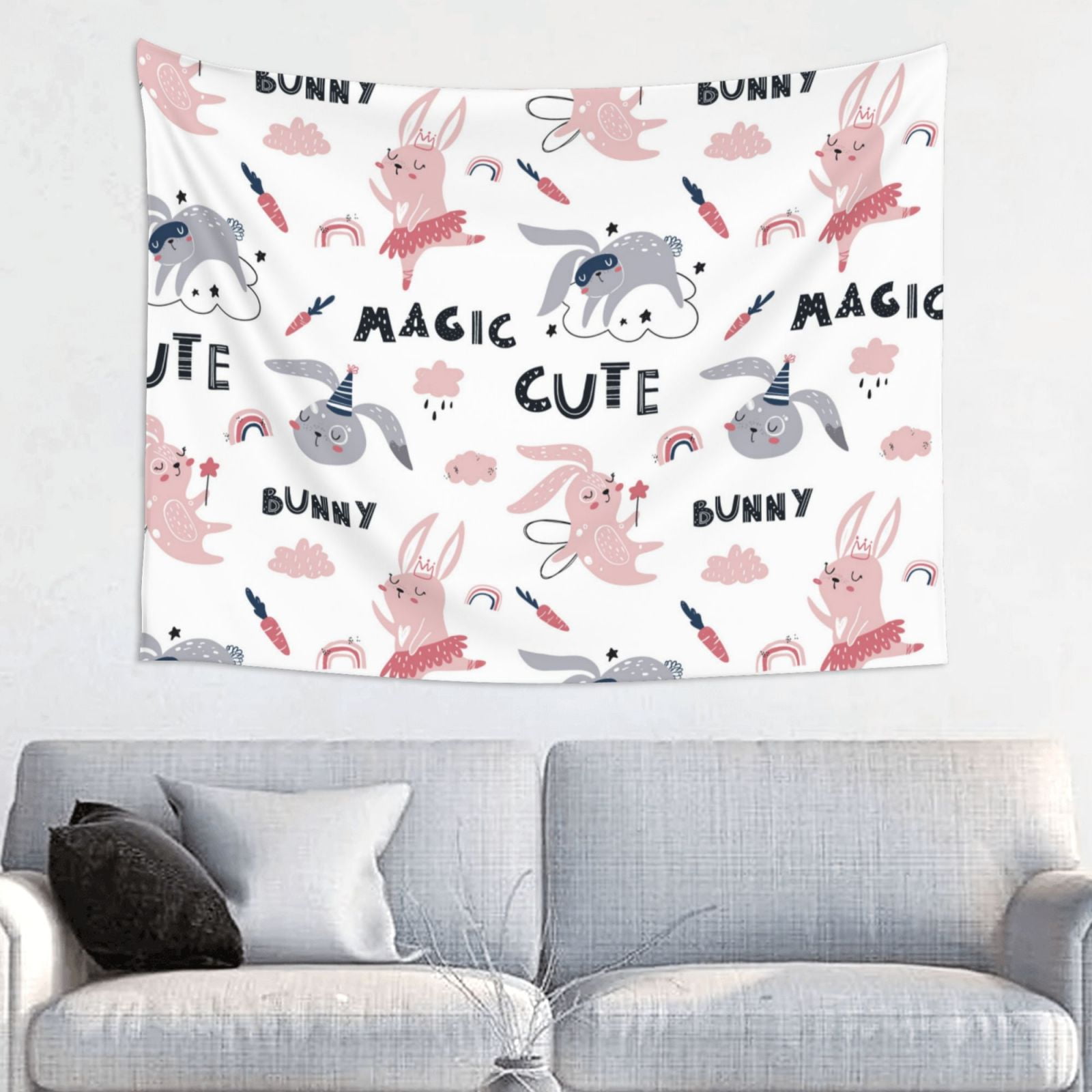 Bohemian Cartoon Cute Rabbit Tapestry for Bedroom - Tapestry Wall ...