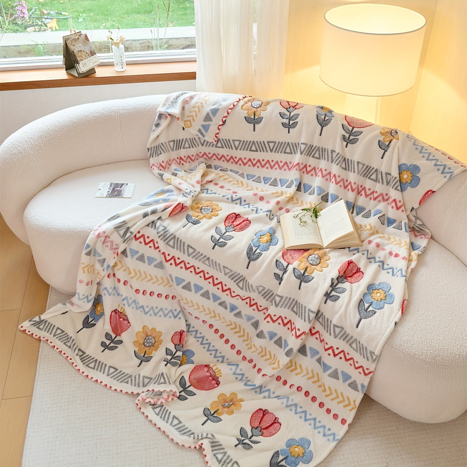 Bohemian Cartoon Summer Throw Blanket - Soft, Breathable & Lightweight ...