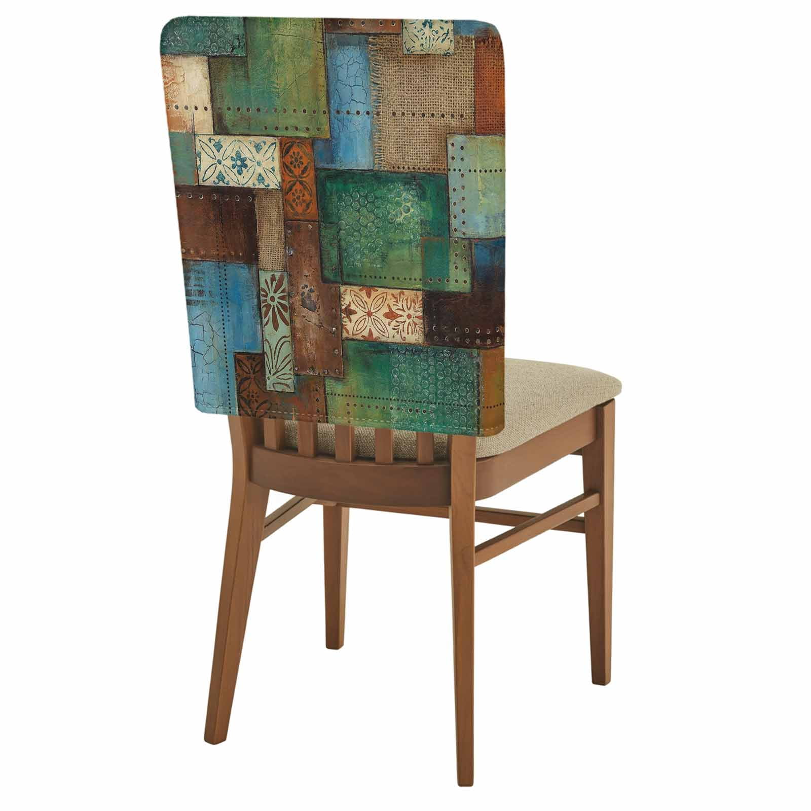 Bohemian Chair Back Covers Set of 4, Modern Mottled Art Prints ...