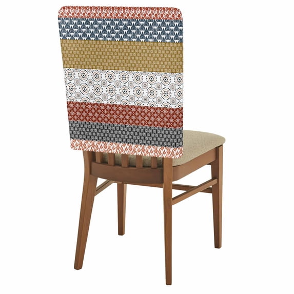Bohemian Chair Back Covers Set of 8 Tribal Geometric Stripes Removable ...
