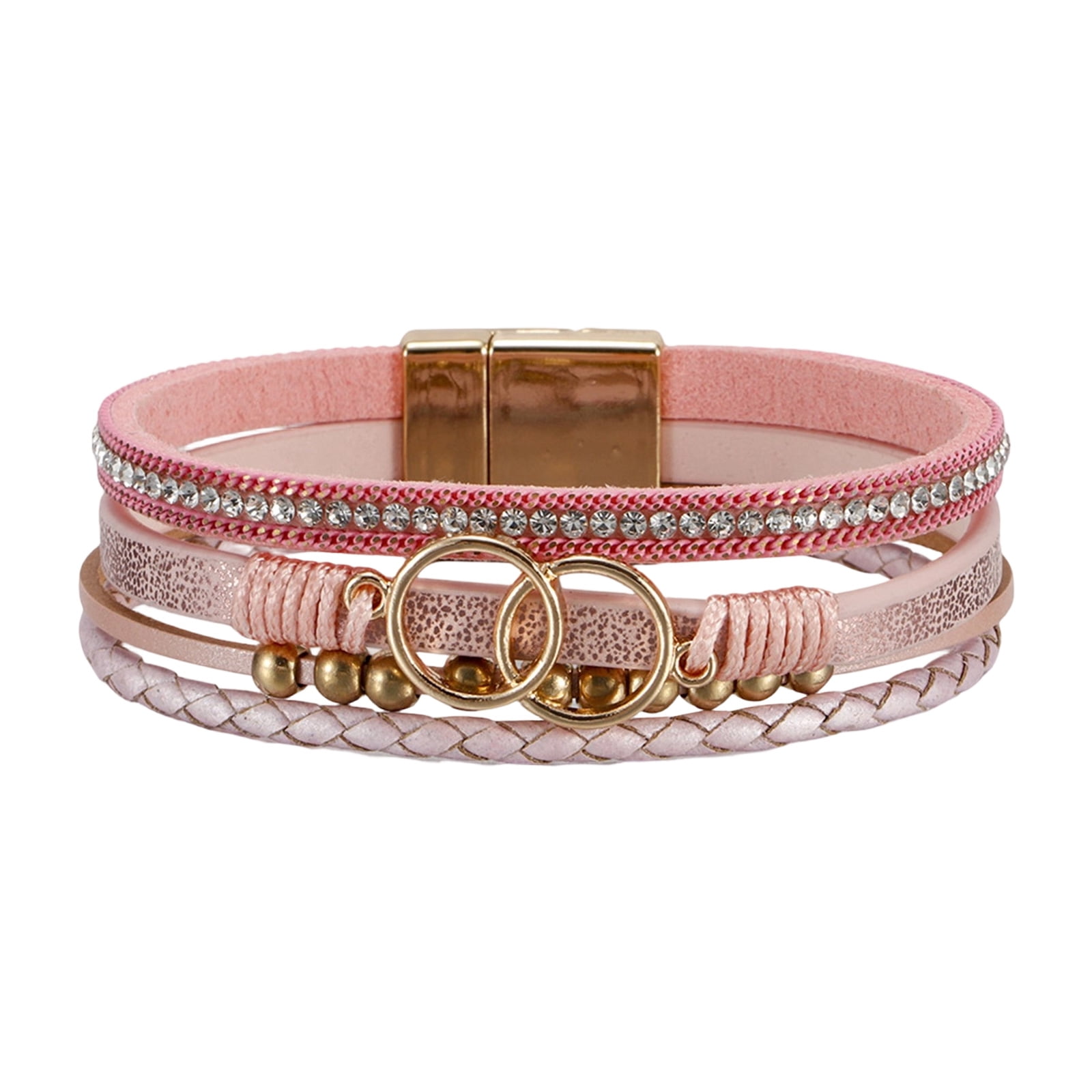 Bohemian Charm Multilayer Braided Leather With Copper Beads Adjustable ...