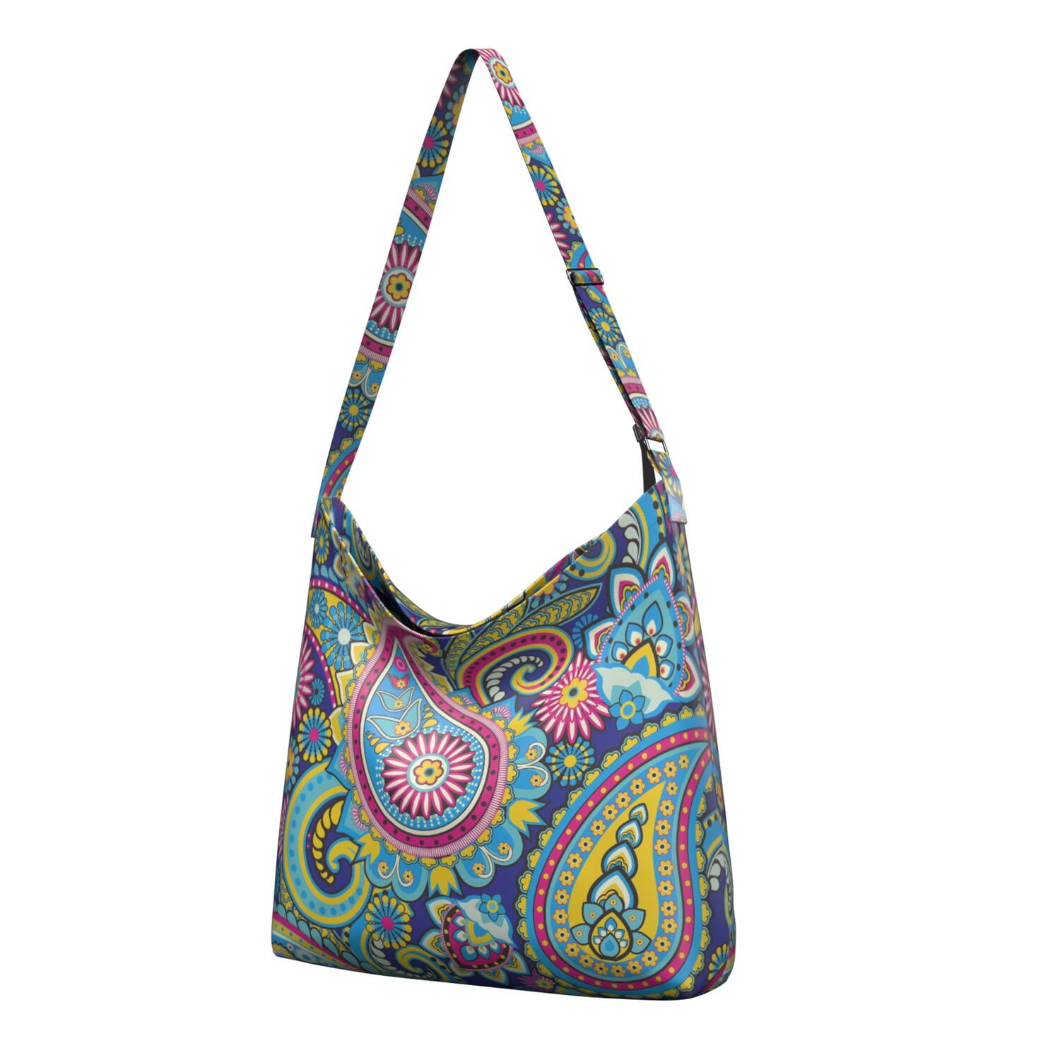 Bohemian Chic Crossbody Purse | Artistic Paisley Design | Large ...
