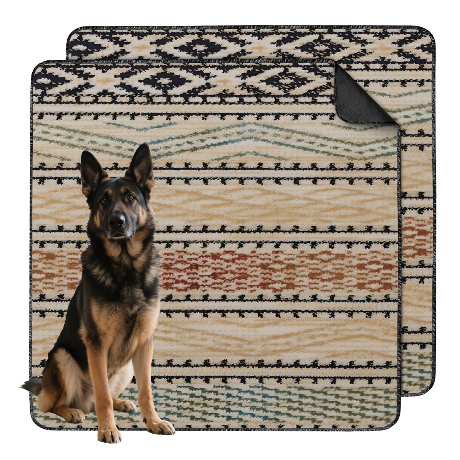 Bohemian Chic Puppy Potty Pad Washable, 48x48 Inch Reusable Dog Mat ...